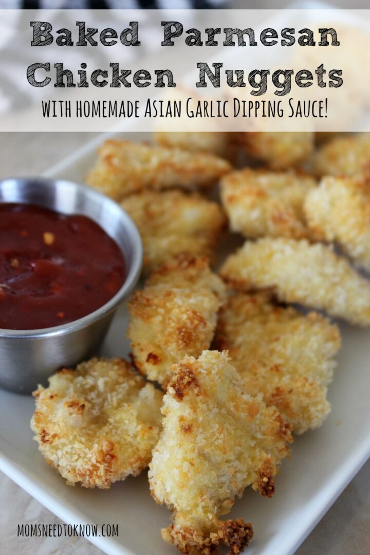 Baked Parmesan Chicken Nuggets with Asian Dipping Sauce
